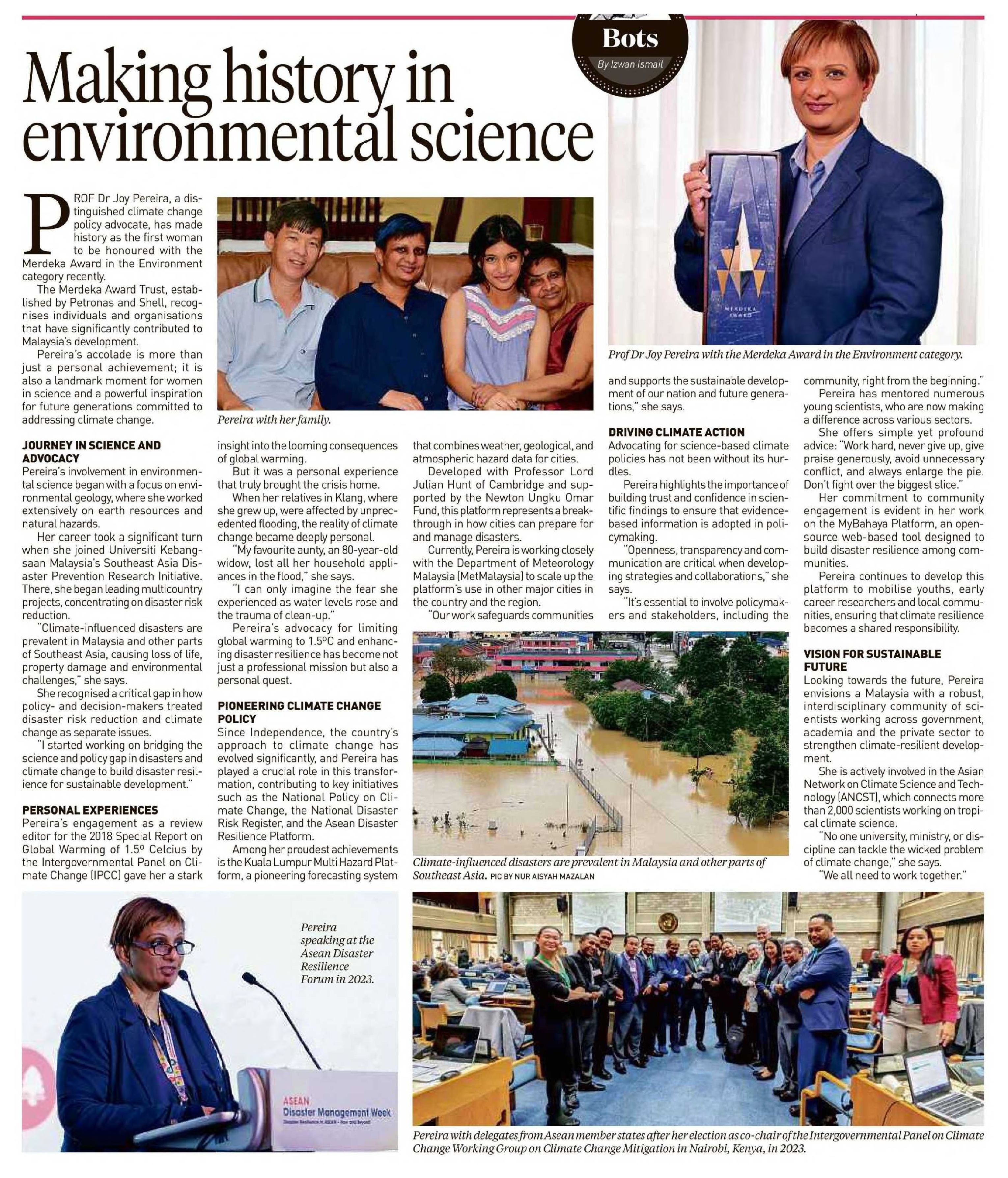 Making history in environmental science - News | Merdeka Award